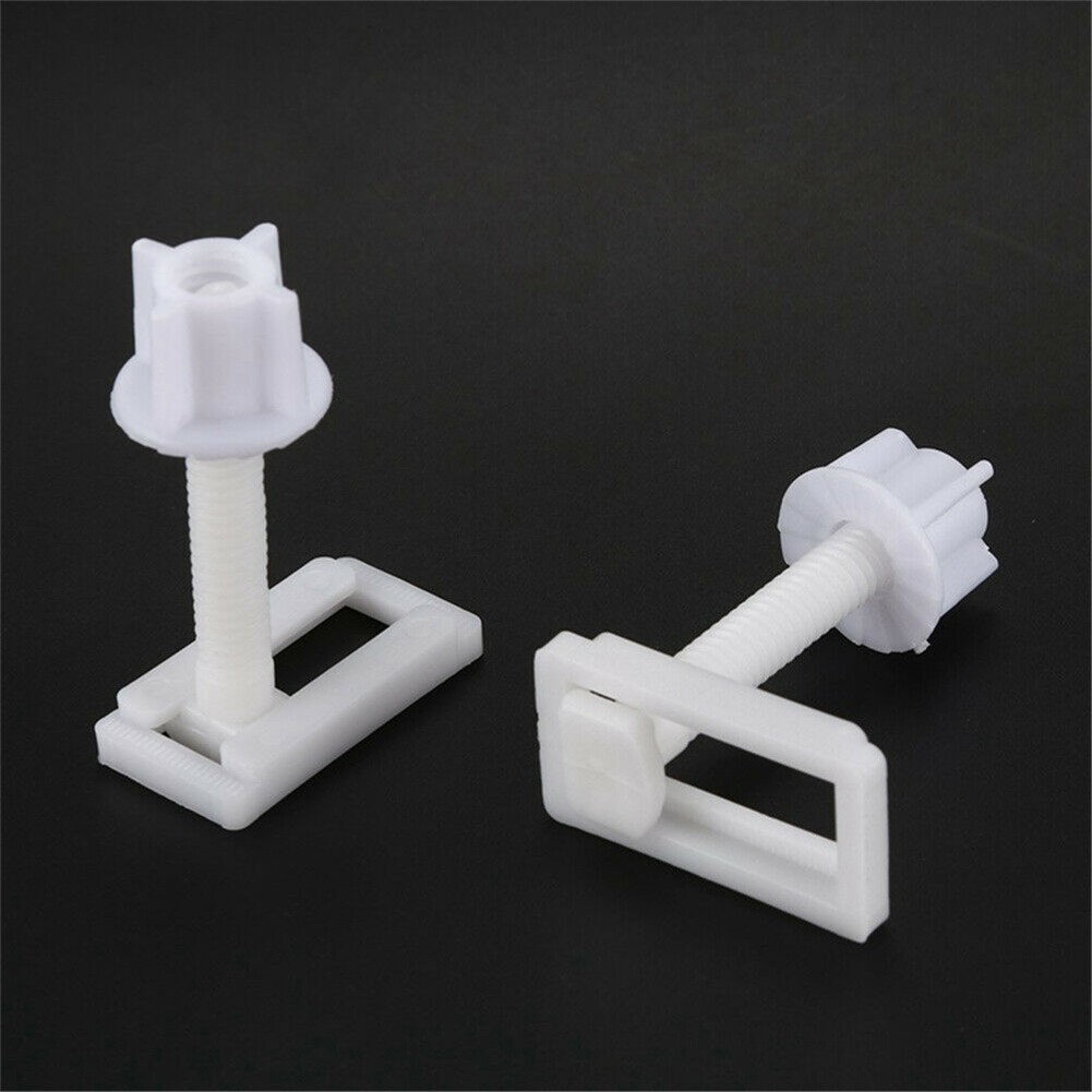 【ANGY】2 x Toilet Seat White Hinges Full Set Bolts Screws Bathroom ...