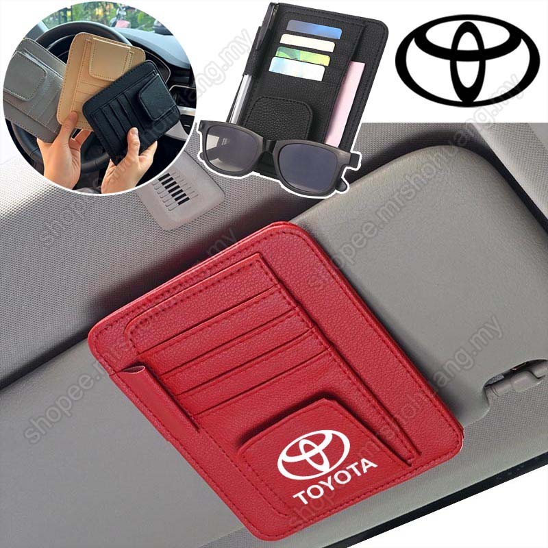 Car Card Holder Sun Visor Organizer For Toyota Wish Vios Cross Hilux ...