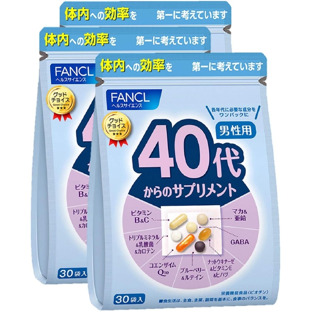 FANCL Supplement for Men from 40s, 45-90 Day Supply (30 Bags), Age ...