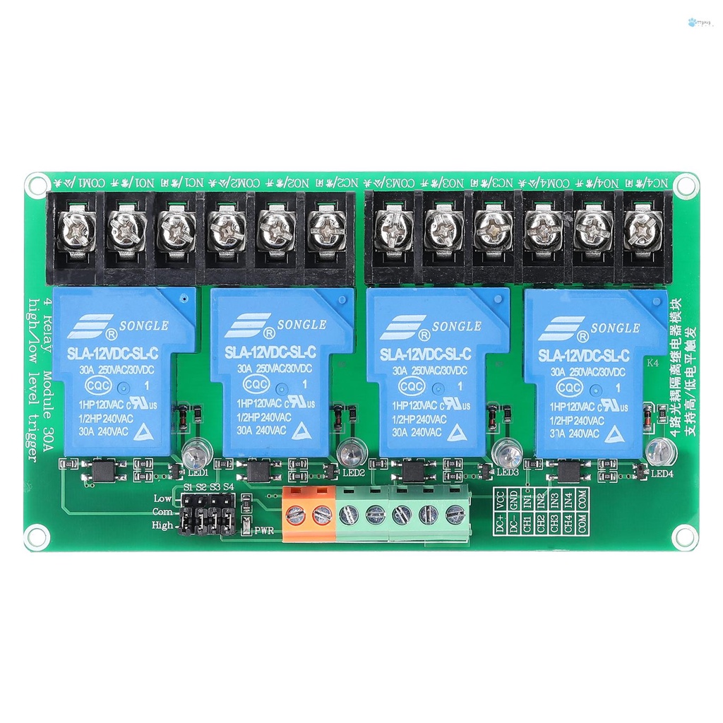 Relay Module 4 Channel Relay Module 30A Load Current with Optocoupler ...