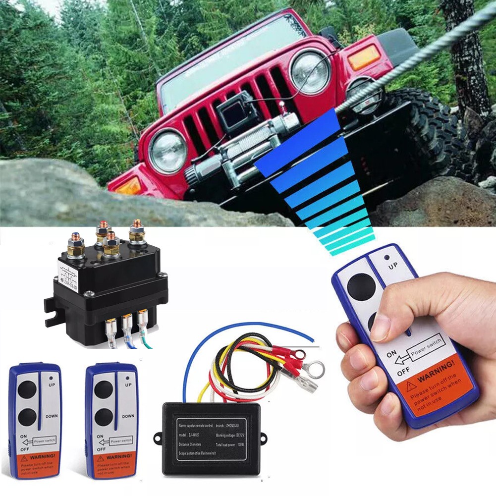 [stock] 12V 500A Winch Control Solenoid Relay Contactor With Wireless Winch Remote Kit | Shopee ...