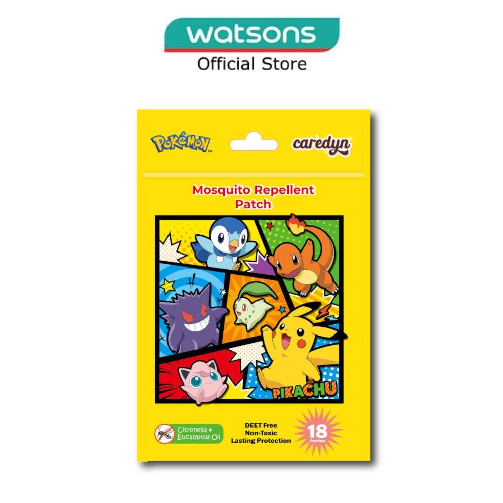 CAREDYN Pokemon Mosquito Repellent Patch Citronella & Eucalyptus Oil ...