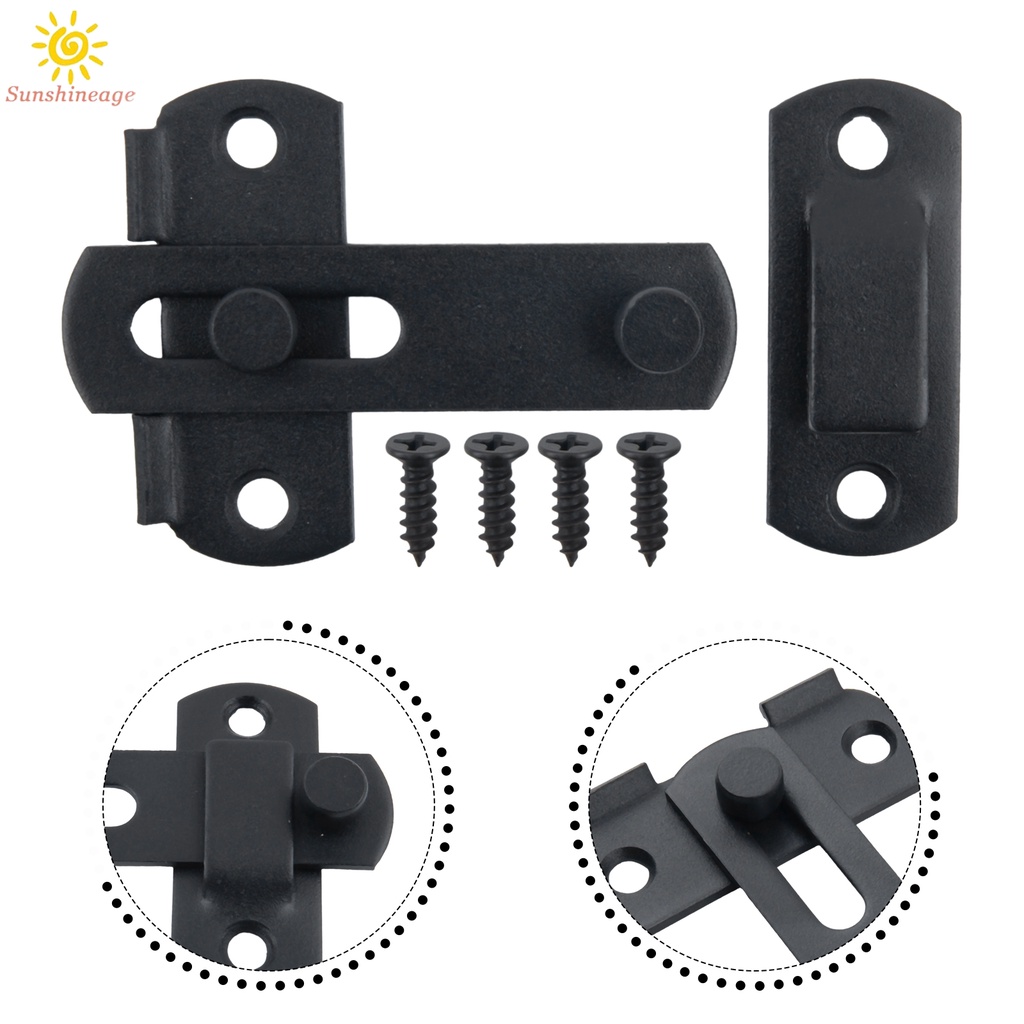 【SUNSHINEAGE】Matte Black Stainless Steel Gate Latches Flip Latch Safety ...