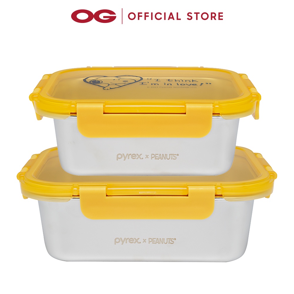 pyrex 2pc Stainless Steel Storage Set with Lid - Snoopy Bold (PX-SS4RT ...