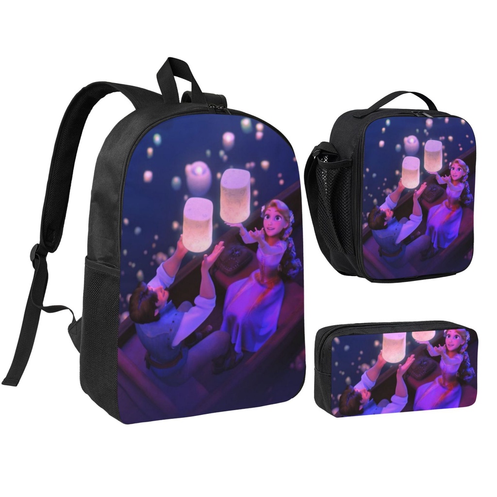 Rapunzel Backpack Set for Boys 17inch Bookbags Shoulder Lunch Bag and ...