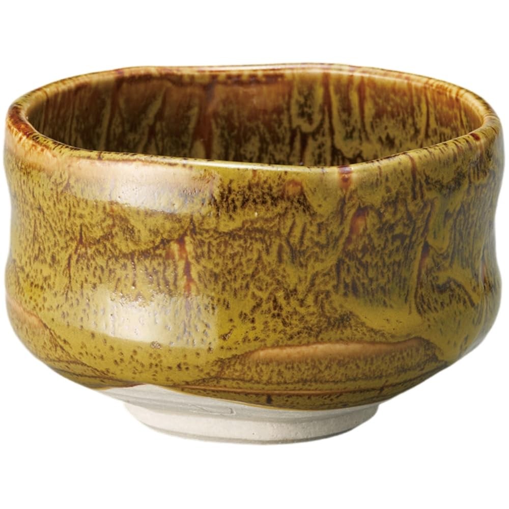 Matcha Bowl Mino Ware "Ameyu" Yellow φ12.6×H8.2cm Yellow Ceramics Tea ...