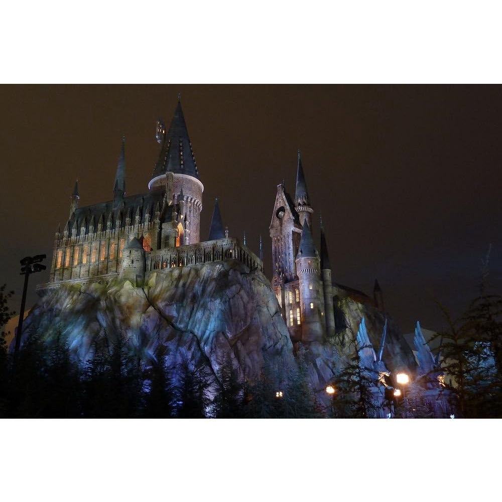 Hogwarts castle rocks colorful towers Print on Canvas (24x16inch ...
