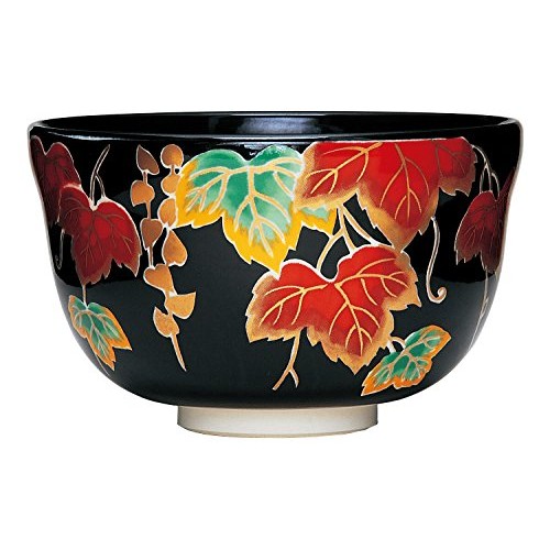 Matcha Bowl "Kuro Ninsei Tsuta" with Wood Box φ12.4×H7.8cm Black ...