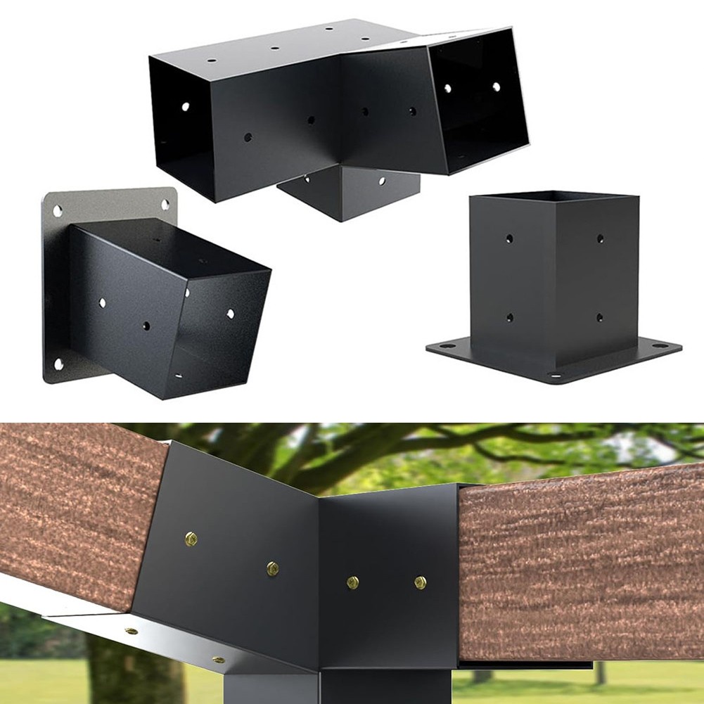 Slanted Roof Pergola Brackets Wall Mount with Hardware for 4x4 inch ...