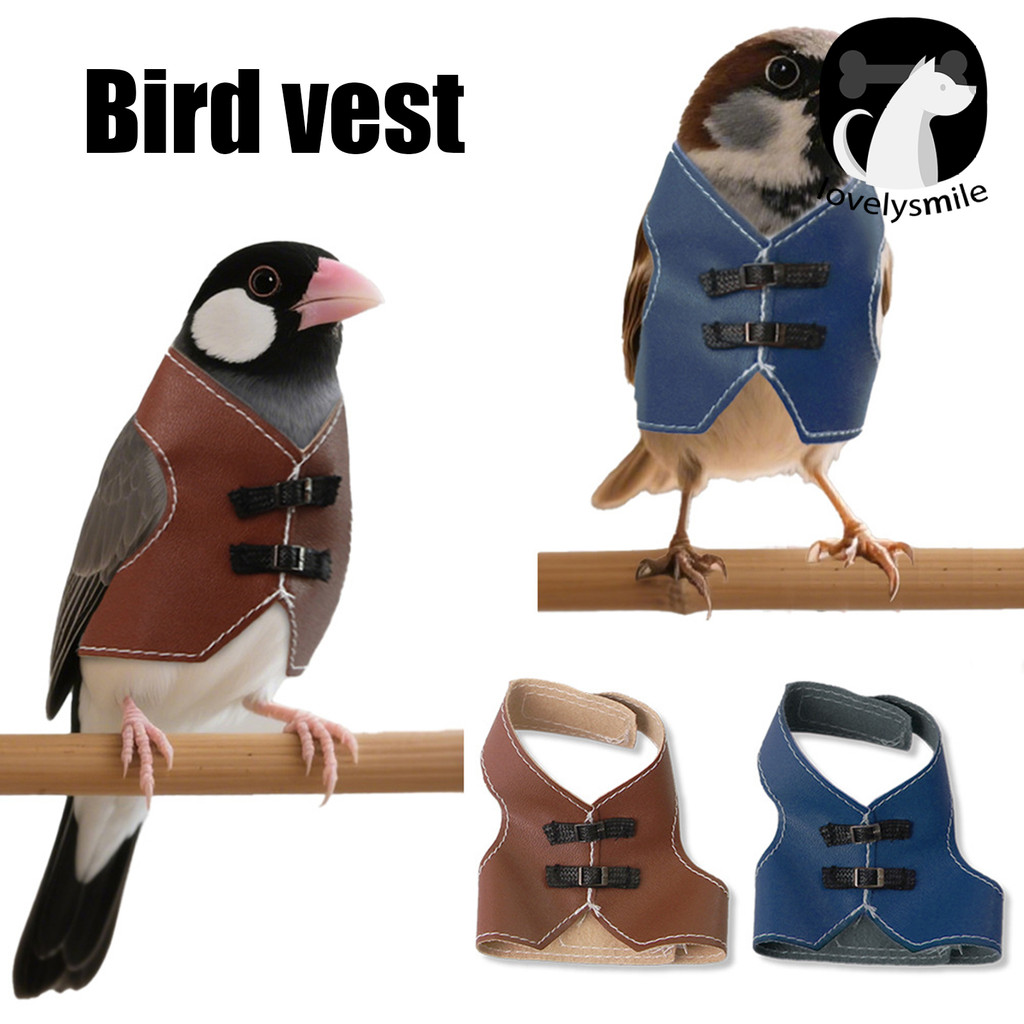 Lovelysmile Pet Birds Vest Faux Leather Birds Clothes Adjustable ...