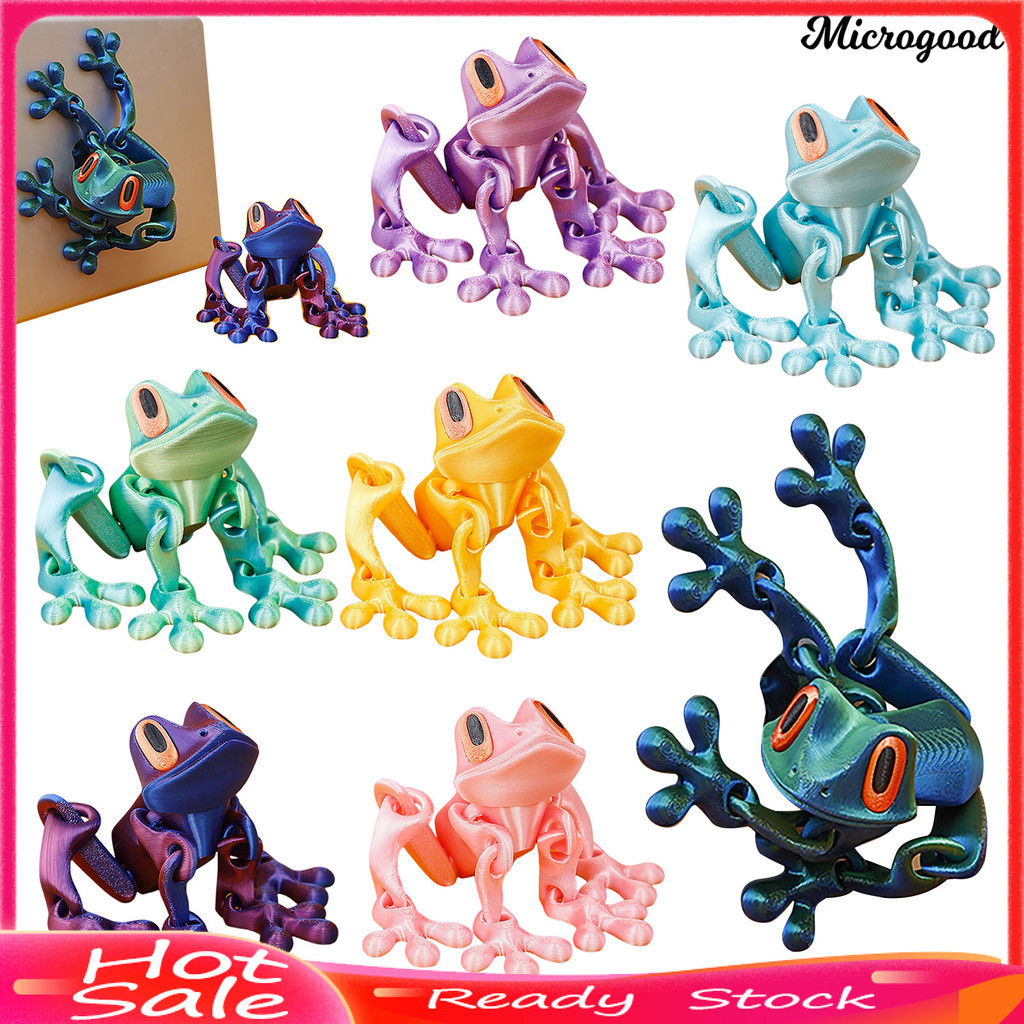 [MIC]☃3D Printed Frog Refrigerator Movable Joints Frog Fidget Toy ...