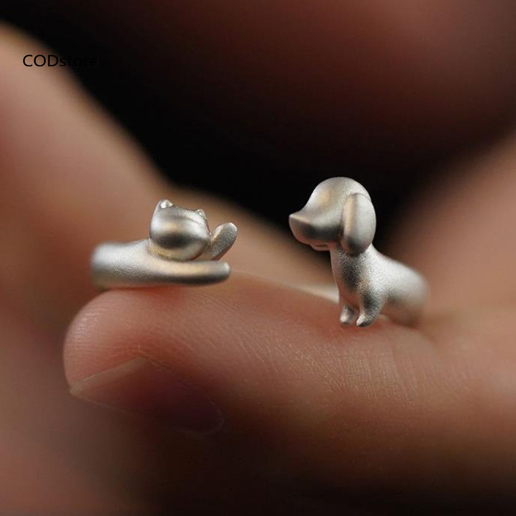Cat And Dog Ring Adjustable Alloy Open Ring Pet Memorial Ring Cat Dog ...