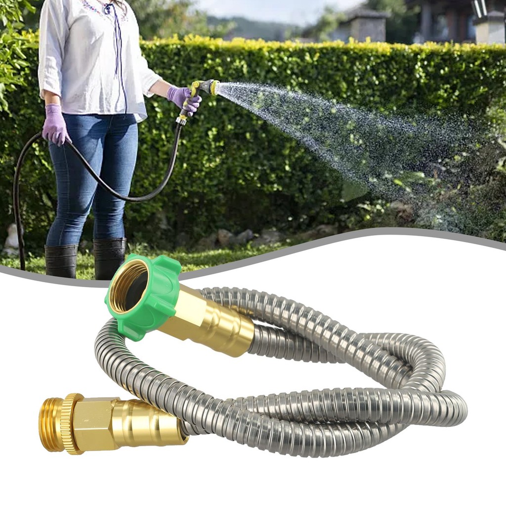 【DAISYG HOT】Short Garden Hose 3 Feet Heavy Duty Stainless Steel Hose ...