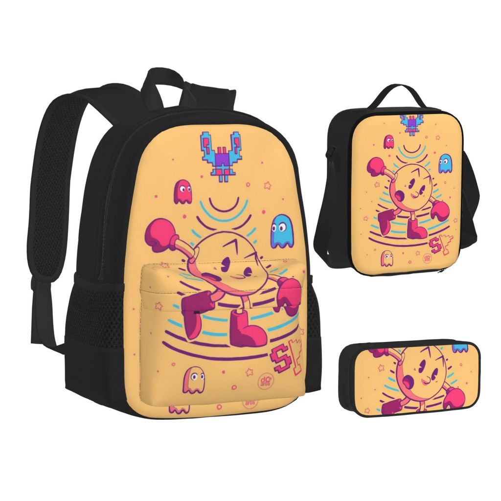 PAC MAN Premium 3-in-1 Backpack Combo - -Backpack + Insulated Lunch Bag ...