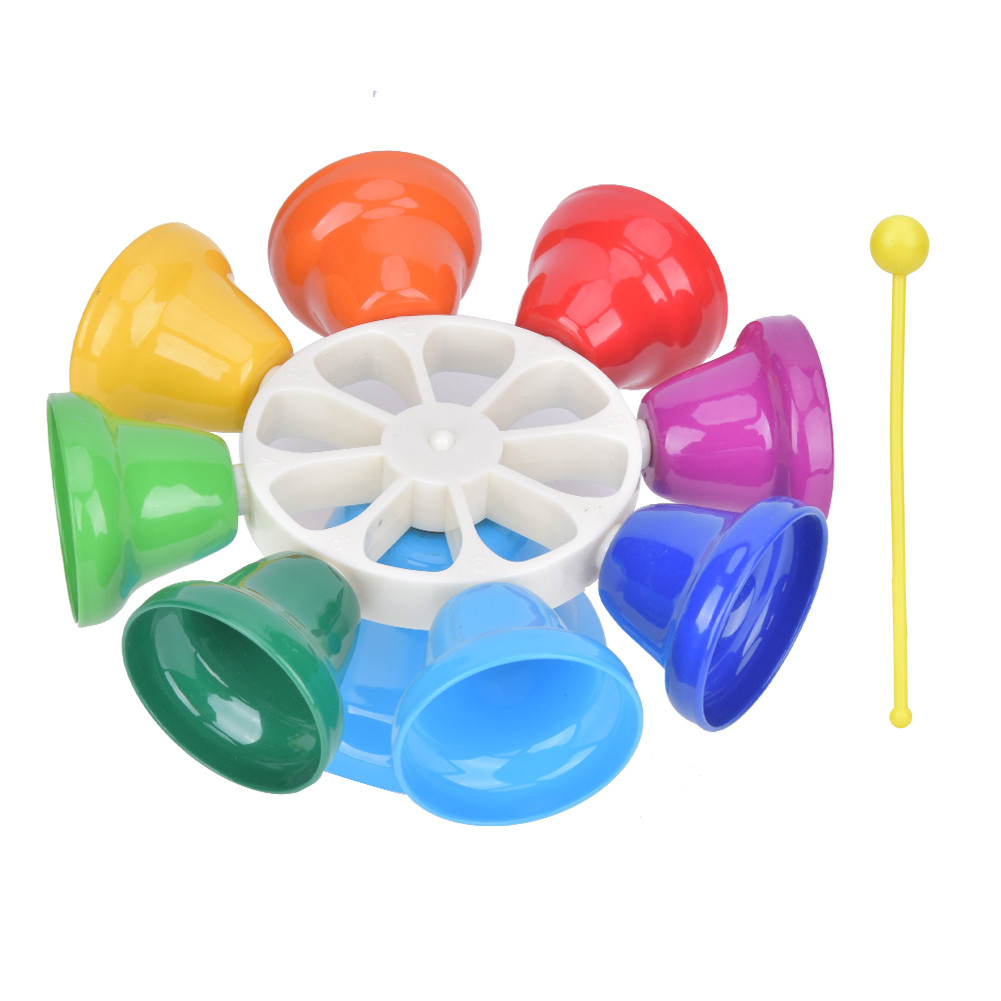 [Ship in 24h] 8 Tone Hand Bells Rainbow Color Children's Musical ...
