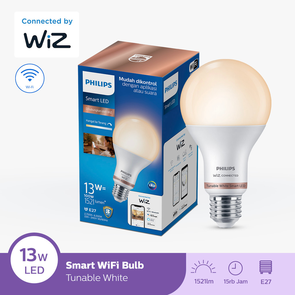 Philips 13W Smart WiFi LED Lamp With Bluetooth - Tunable White | Shopee ...