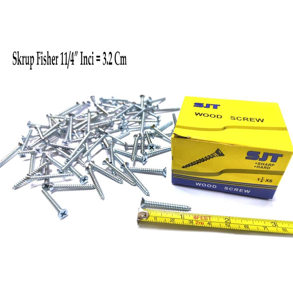 DDS480 - White Screw 6 x 1-1/ 4" Inch White Wood Screw Taping/ 3 Cm ...