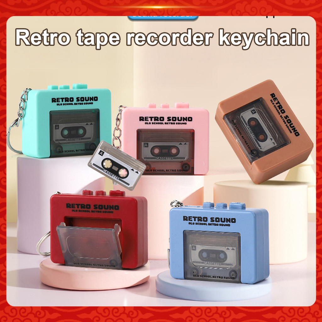 SPB-Retro Cassette Recorder Keychain Mini Music Player Toy Toddlers ...