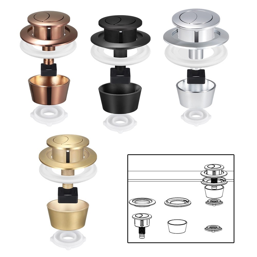 【ANGY】Toilet Flush Button Kit Dual Flush Replacement For 20mm 40mm 50mm ...
