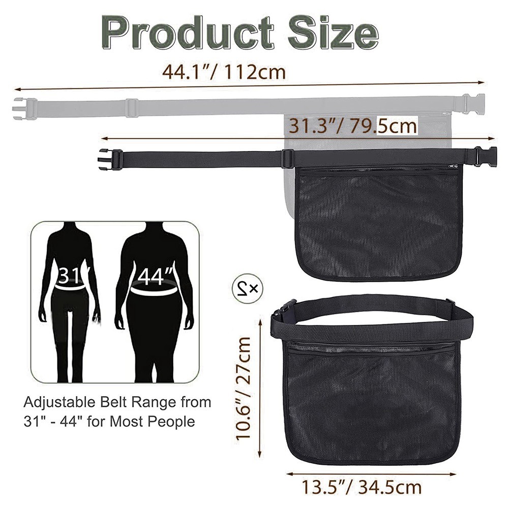 Ready Stock Tennis Ball Holder Adjustable Pickleball Mesh Waist Hip ...