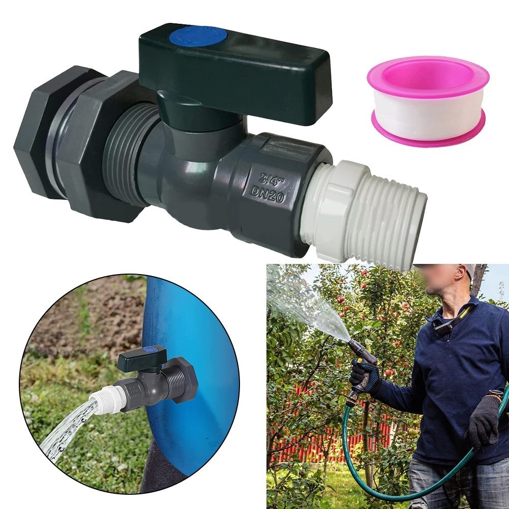 [FL] PVC Faucet Kit 3/4" Rain Pail Valve with Bulkhead Fitting Hose ...