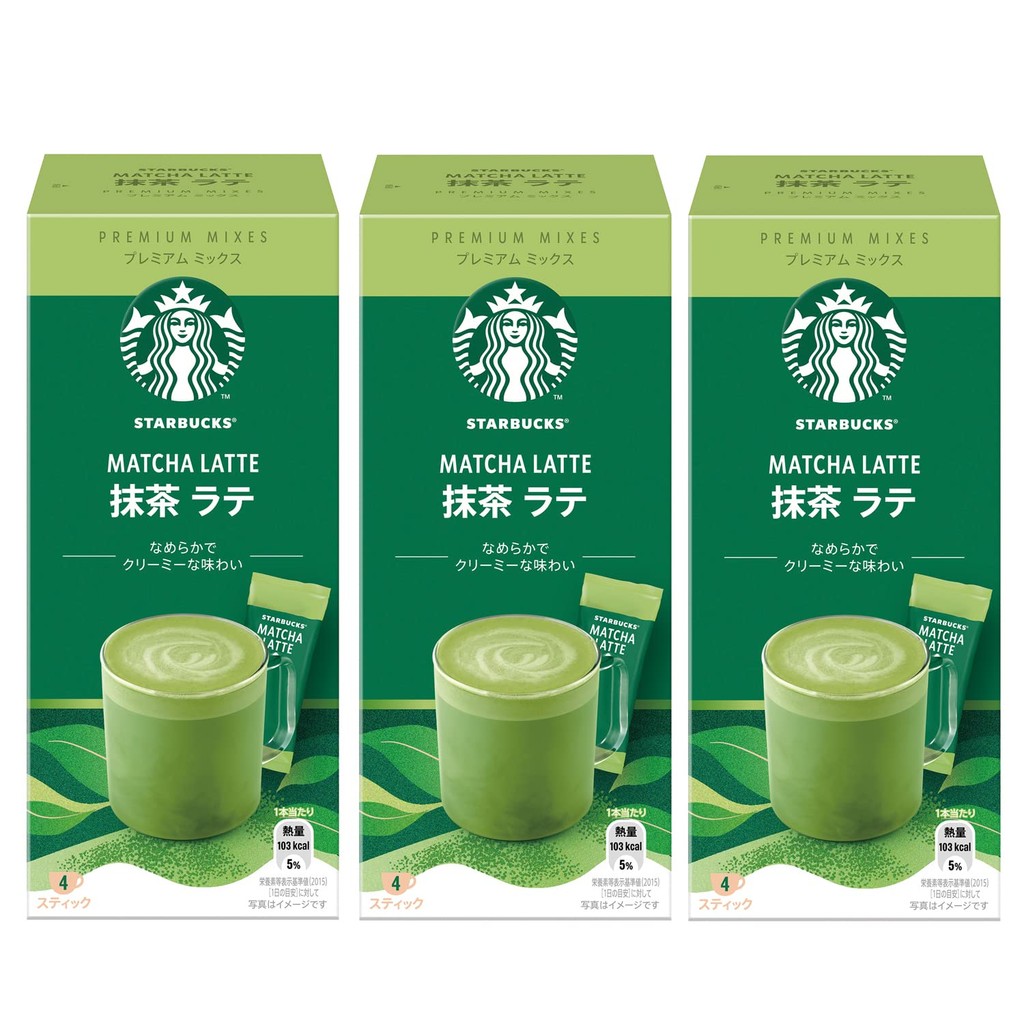 Starbucks Premium Mix Matcha Latte, 4 sticks x 3 boxes, individually ...