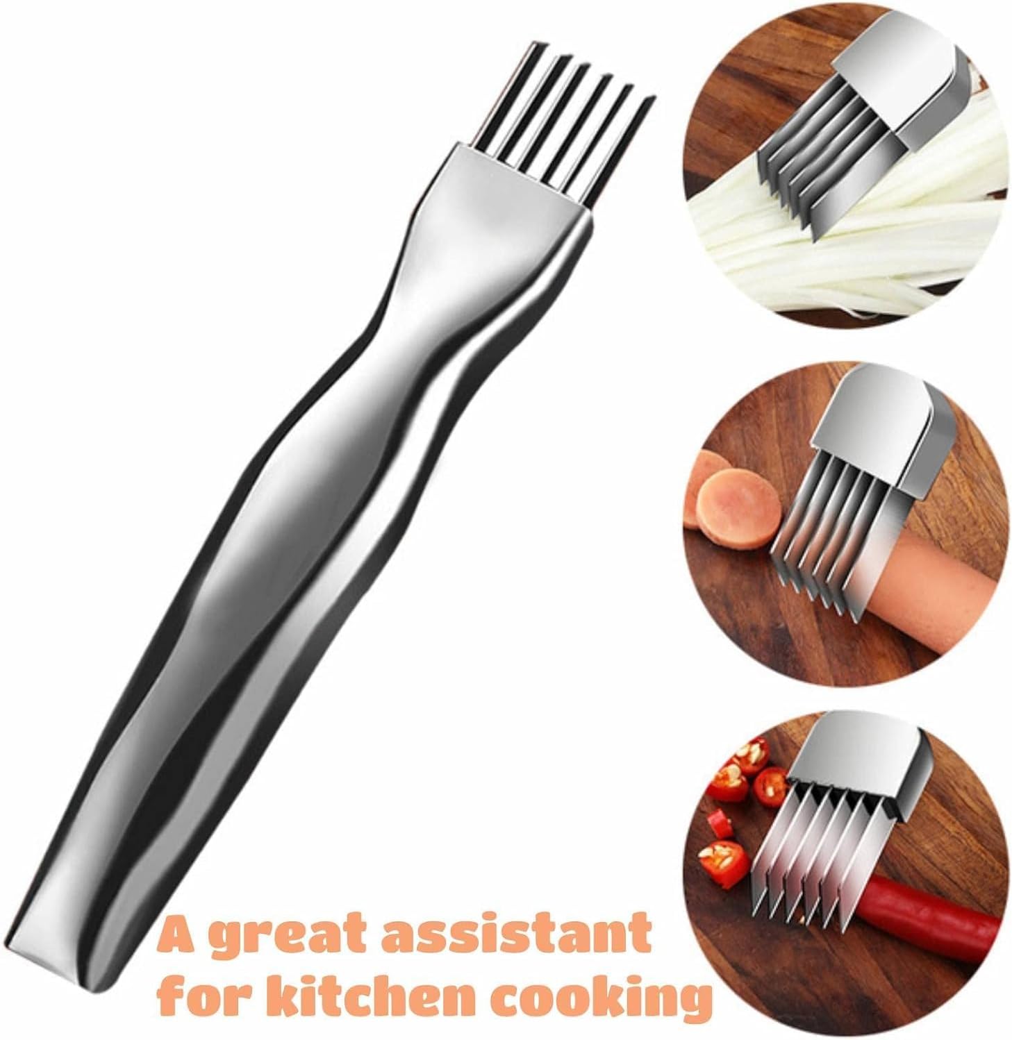 New Silver Multi-Functional Food Chopper: Onion Slicer, Vegetable ...
