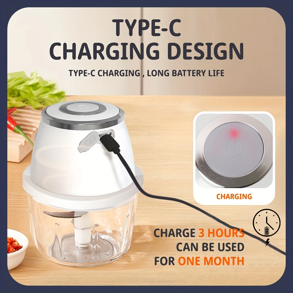 Powerful 304 Stainless Steel Portable Electric Food Chopper & Processor ...