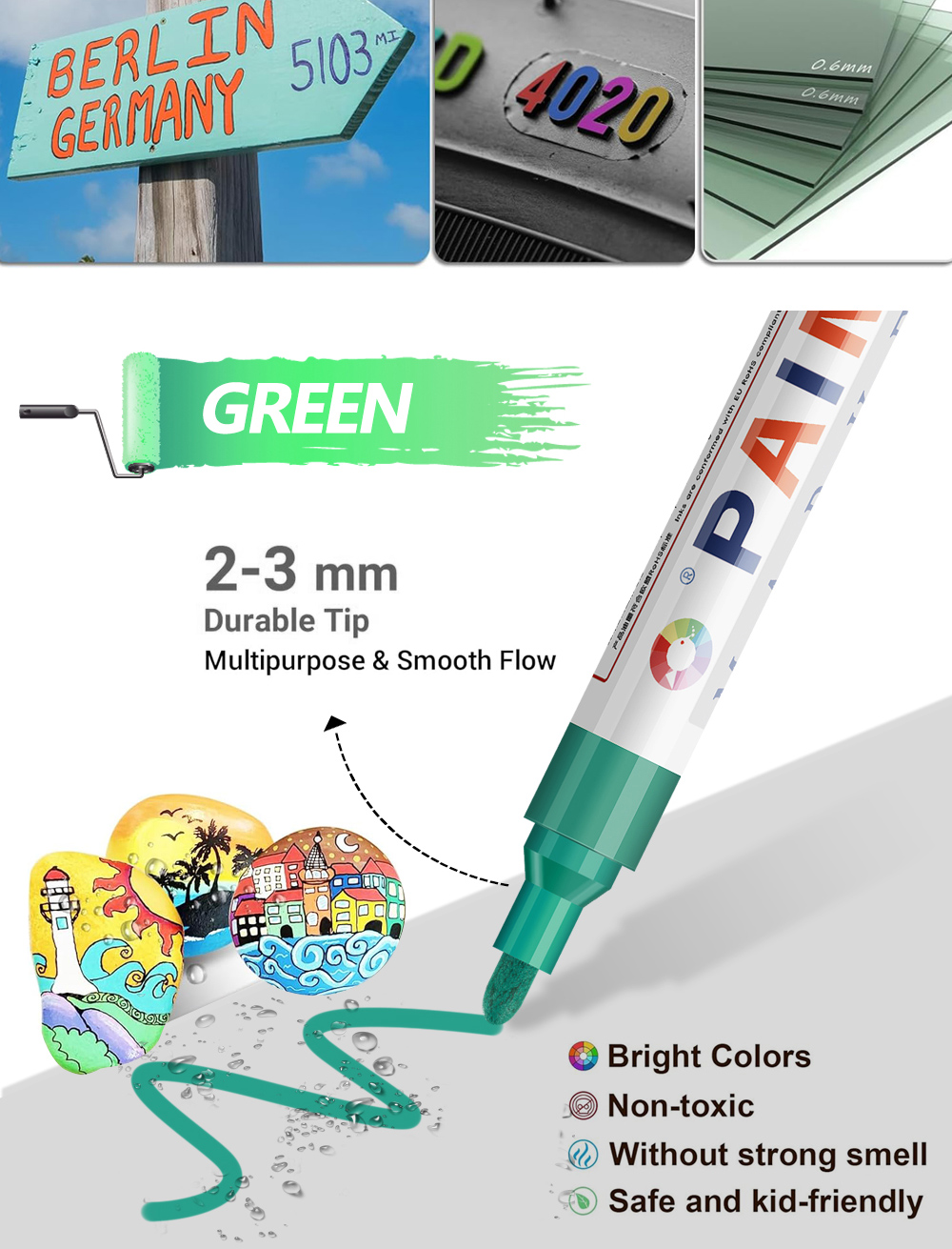 New 1pc Oil-Based Paint Pen, Permanent Marker for Metal, Wood, Canvas ...