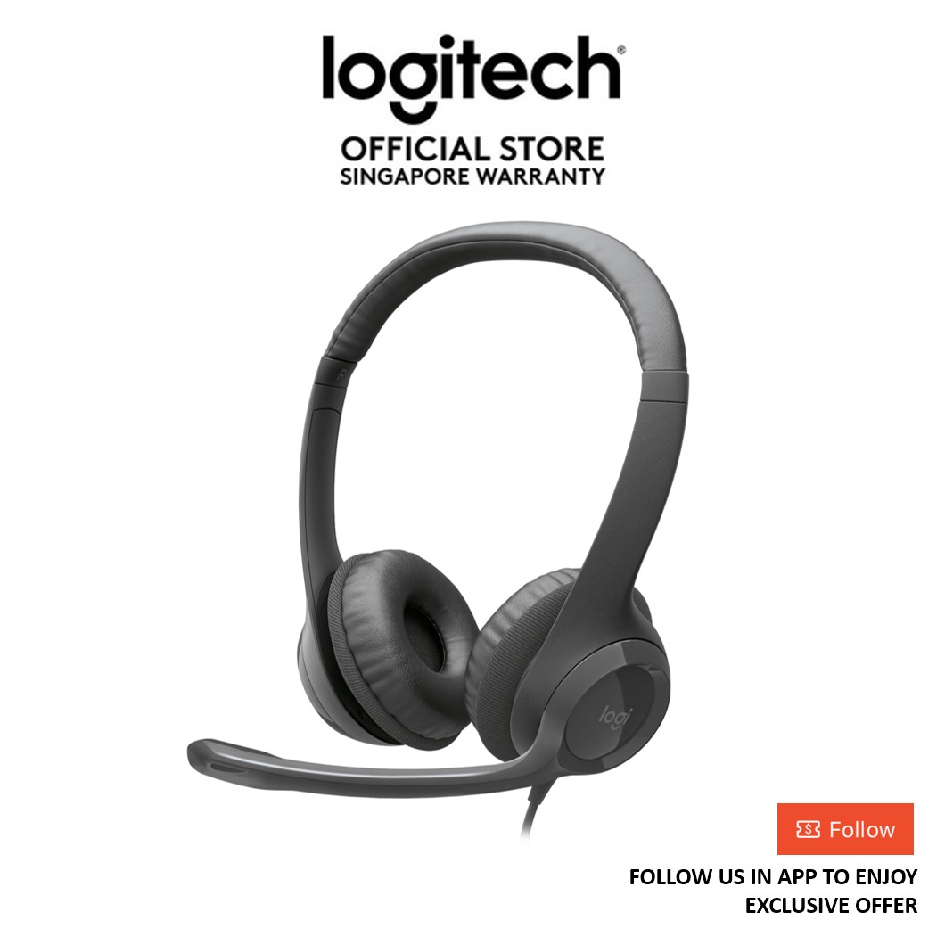 Logitech H390 USB-C Stereo Headset Black | Shopee Singapore