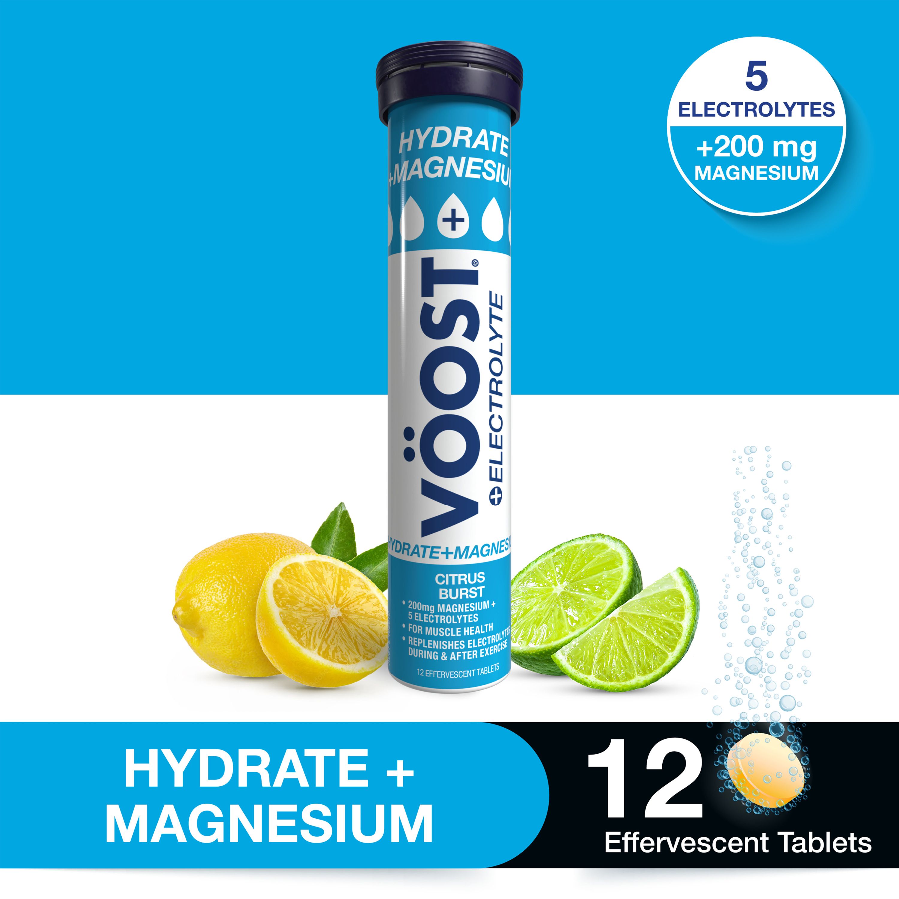 VOOST Hydrate + Magnesium Citrus Burst Vitamins 12 Effervescent Tablets ...