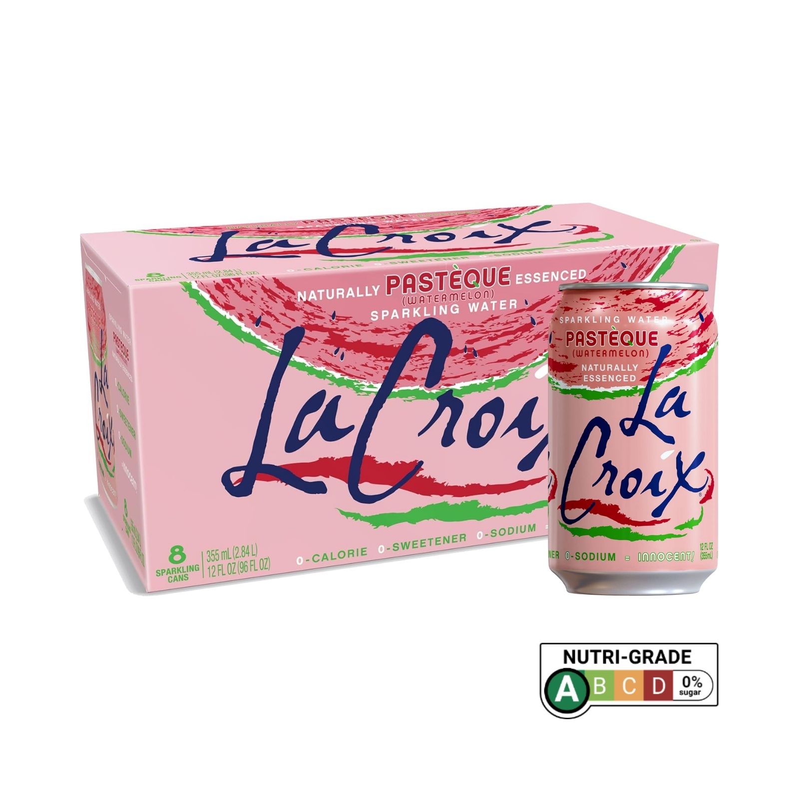 LaCroix Naturally Essenced Sparkling Water - Watermelon (Tray of 8 ...