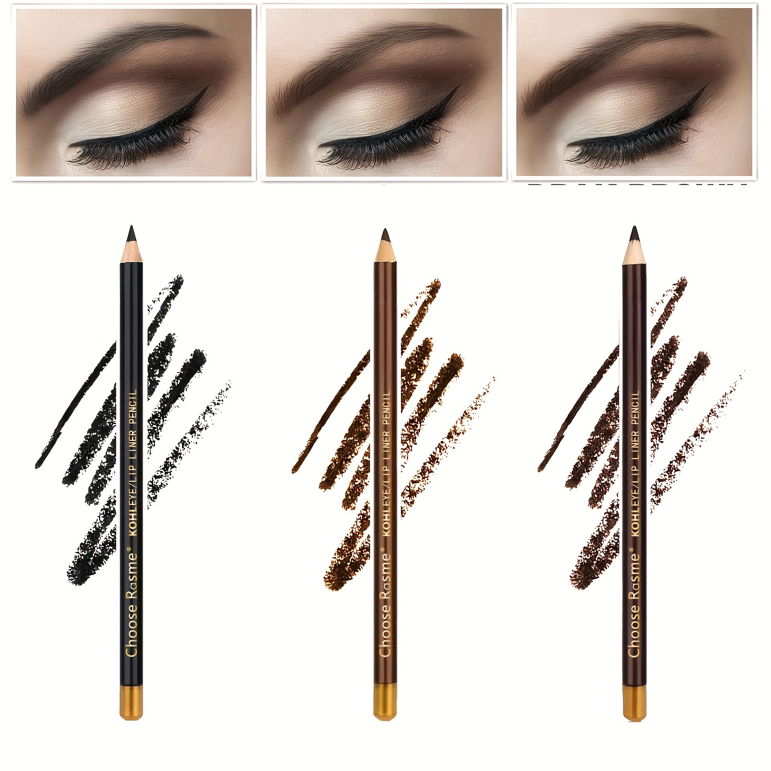 12pcs black/borwn/dark brown eyebrow pencil sharpener Eyebrow Pencil ...