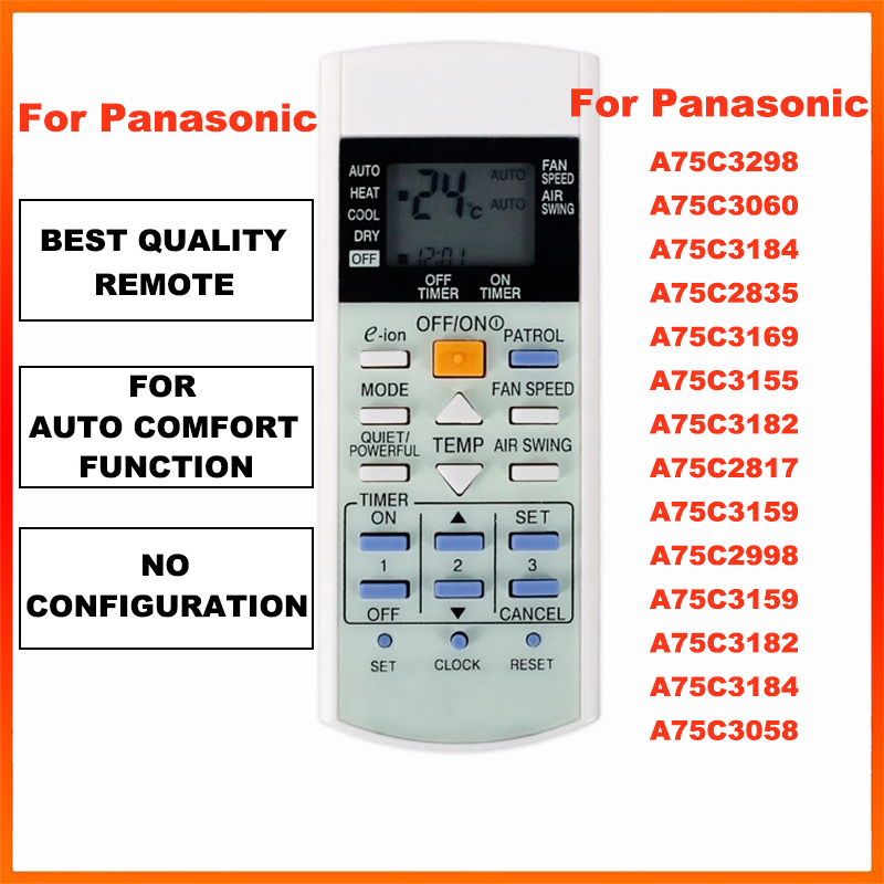 For Panasonic Aircon Remote Control (Patrol Function) Panasonic Remote ...
