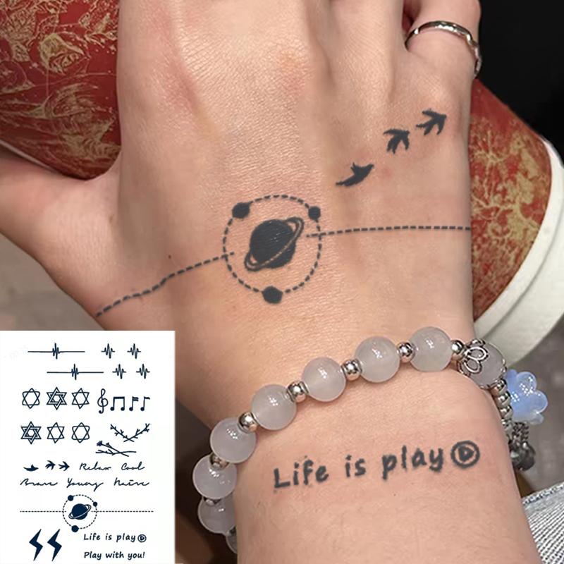 Waterproof Lasting 15 Days, Geometric Small Pattern Temporary Tattoo ...