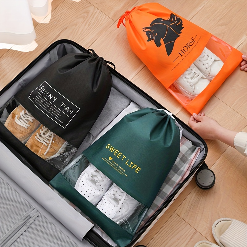 Shoe Storage Bag Non-Woven Anti-dust Bag Travel Drawstring Storage ...