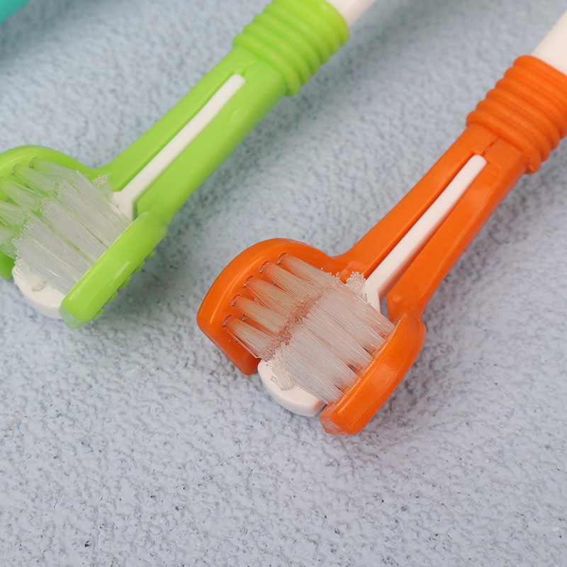 Three-sided Pet Toothbrush Oral Cleaning Teddy Dog Toothbrush Three ...
