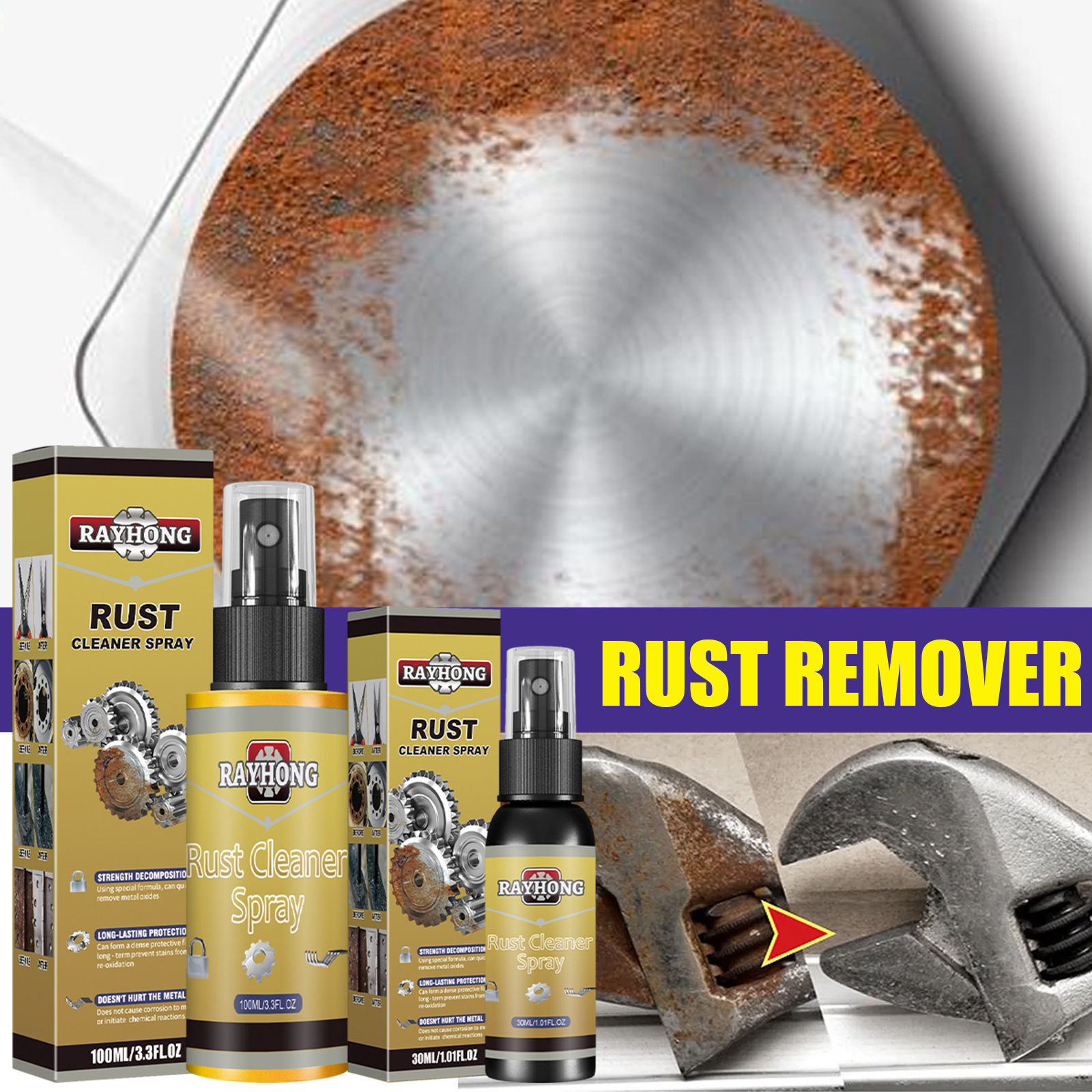 Eelhoe Household Rust Remover Stainless Steel Rust And Dirt Removal Black Scale Burn Marks ...