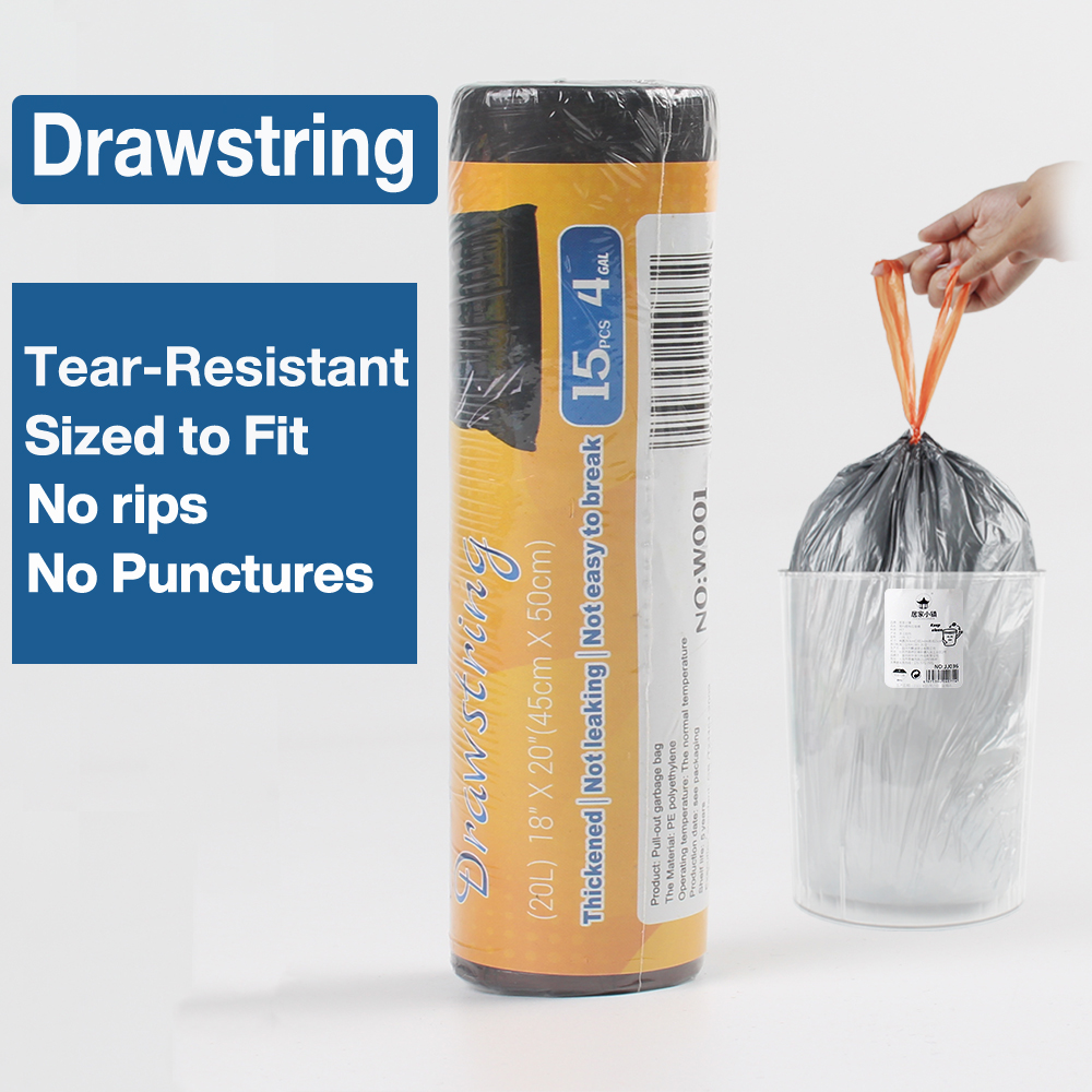 Household Thickened Drawstring Garbage Bag 20/30/50/80/100/120L ...