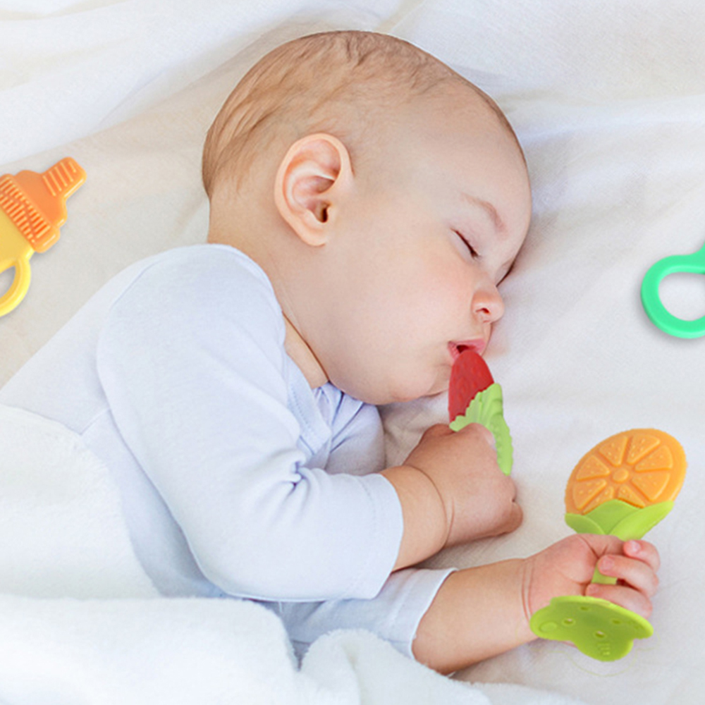 One Pack Baby Fruit Teether Baby Hand-held Food Grade Silicone Bite ...