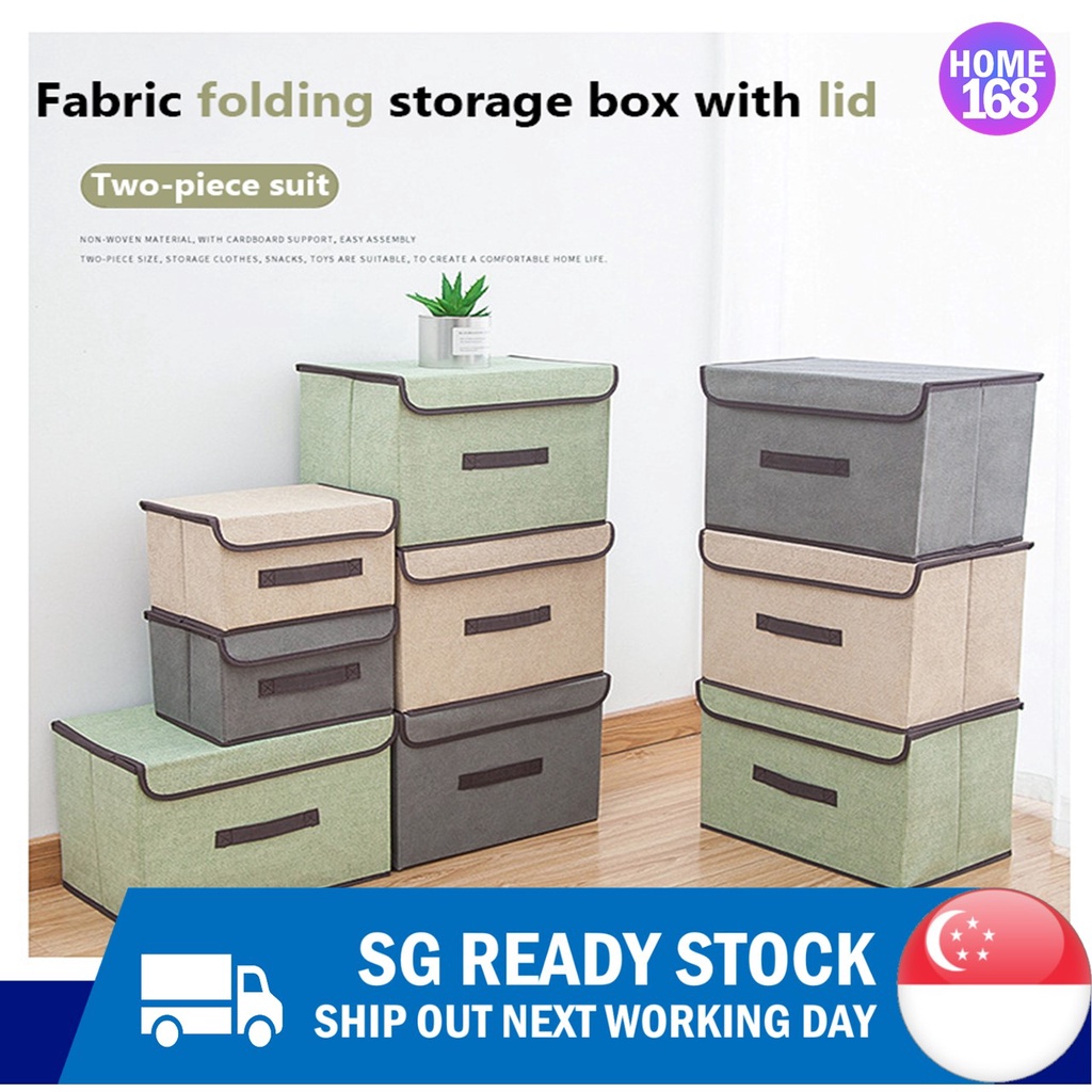 Foldable Fabric Storage Box ( Bundle of L size & S size ) | Shopee ...