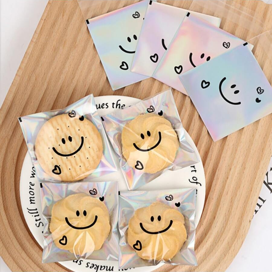 20 Cookies Biscuit Packaging Bags Laser Bags Cute Ziplock Bags ...