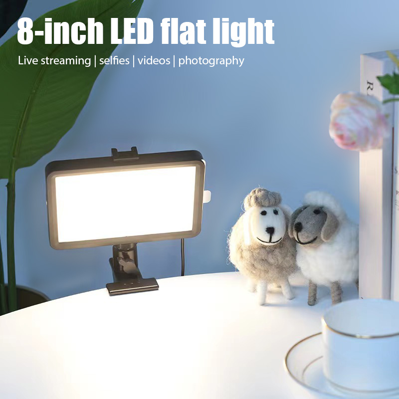 8-Inch LED Flat Light Live Steaming Selfies Video Photography Infinite ...