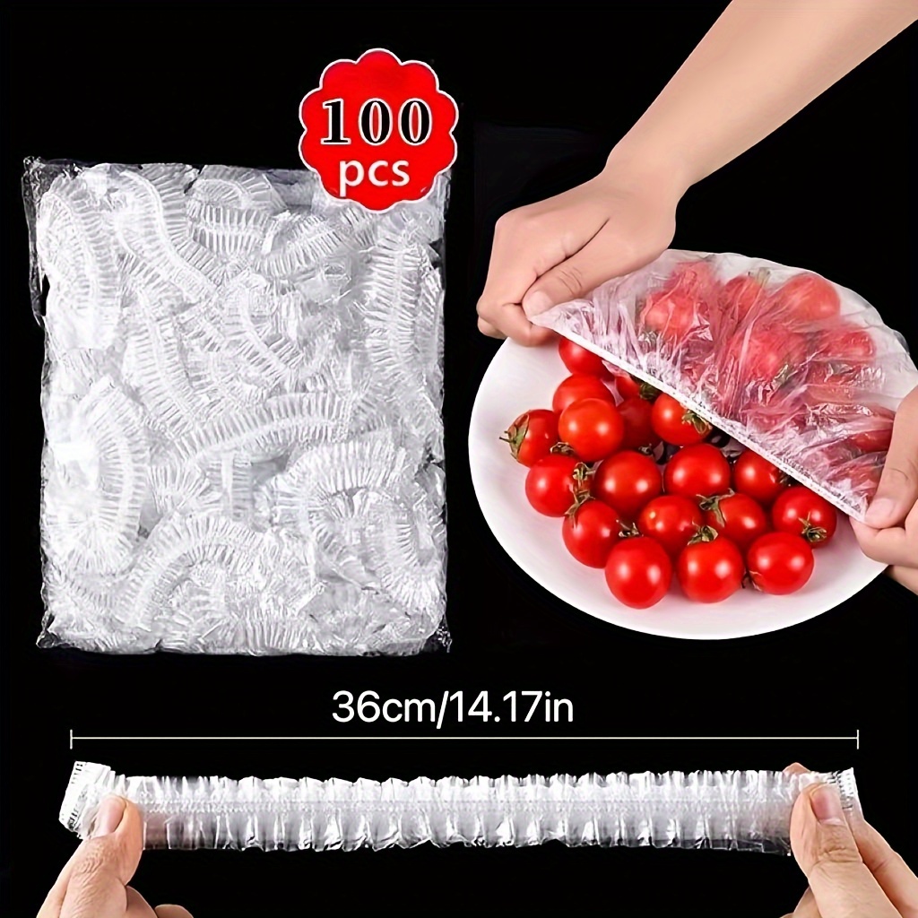 100 Pieces/Bag Reusable Elastic Food Cover-Keep Your Leftovers Fresh ...
