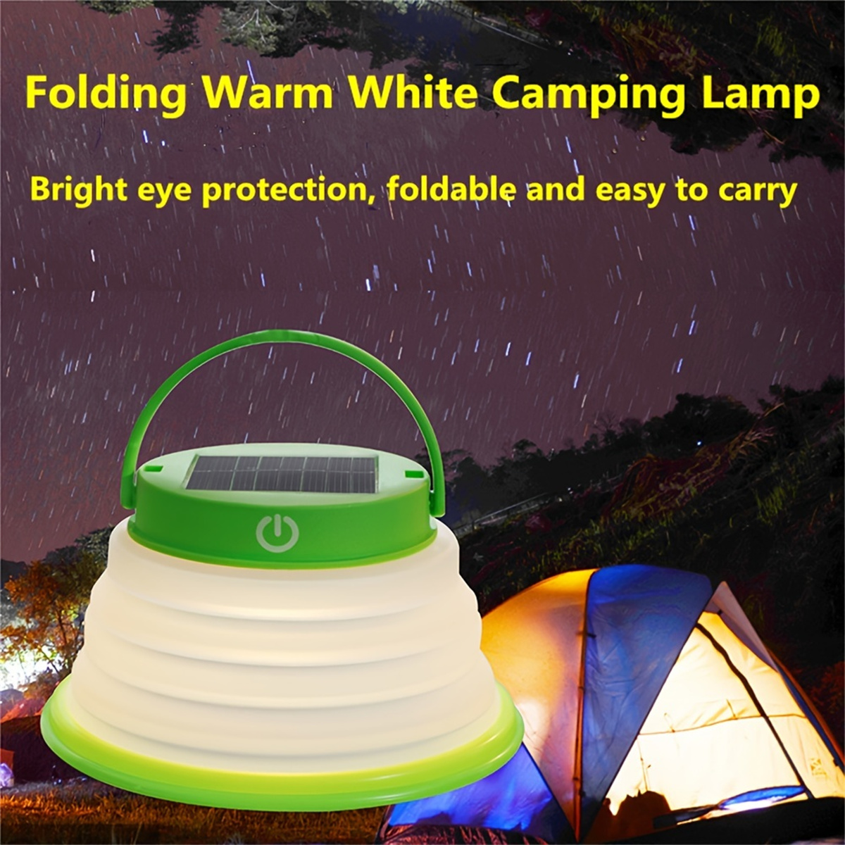 Solar Foldable LED Light Portable Camping Light Soft Rubber Retractable ...