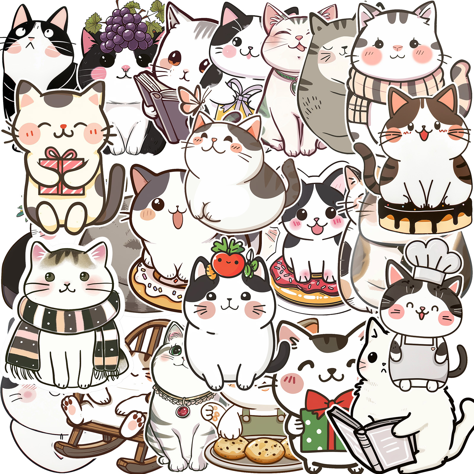 70 pcs Unique Cat Stickers, Creative Pet Stickers, Animal Stickers ...