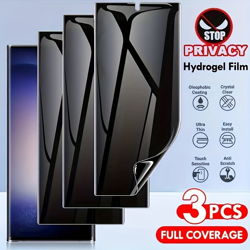 3 Pieces Privacy Soft Hydrogel Screen Protector for Samsung Galaxy S24 ...