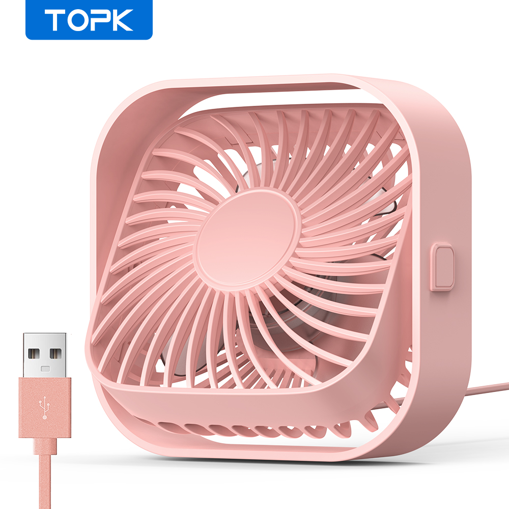 TOPK USB Desk Fan [USB Powered] Adjustable Mini Small Fan Handy Desk ...
