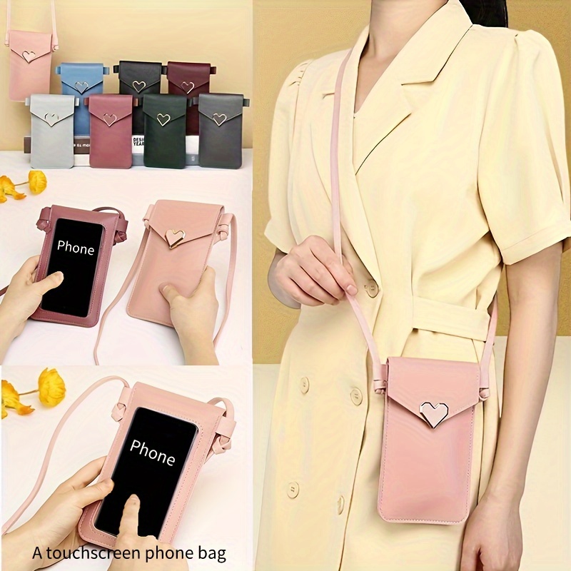 Fashion Simple Trendy Solid Color Ladies Mobile Phone Bag Messenger Bag ...