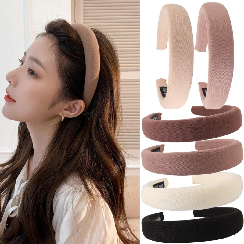 Korean Style Sponge Hair Band for Women Elegant Face Wash Headband ...